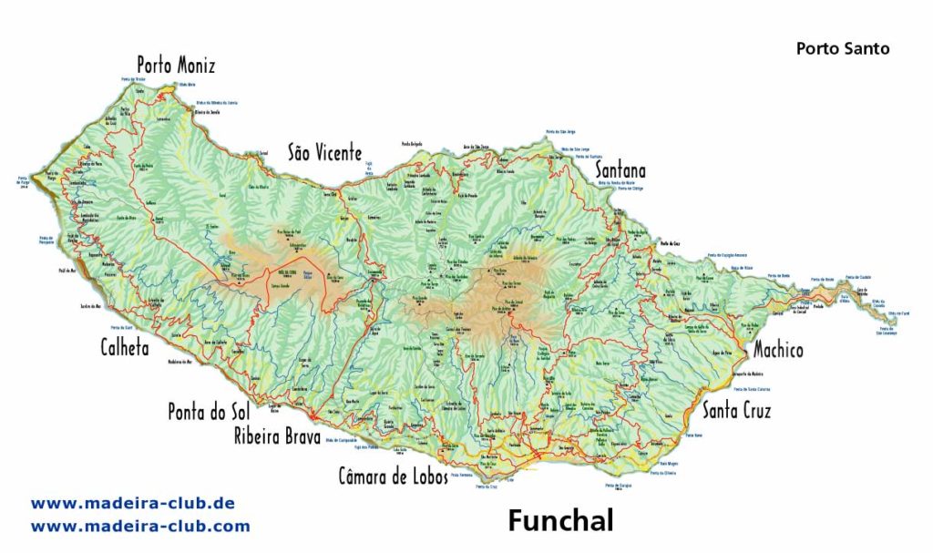 A Madeira island map - Madeira Wine and Dine
